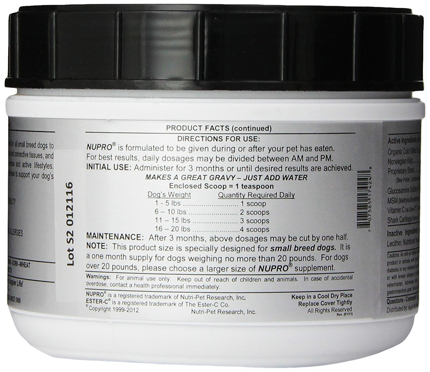 Nupro Joint and Immunity Support for Dogs, 1-Pound (Small Breed Size) 2 Pack