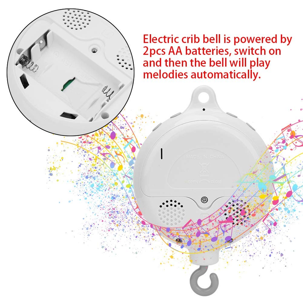 Mobile Bed Bell with 12pcs Sweet Melodies Baby Crib Bed Hanging Musical Bell for Infant Sleeping Electric Music Box