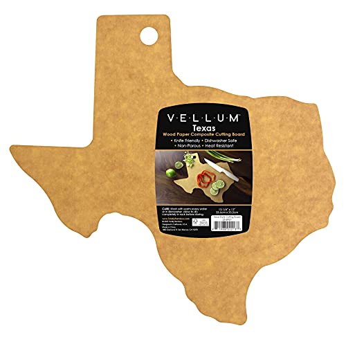 Vellum Texas Shaped Wood Paper Composite Serving and Cutting Board, 13-1/4" x 13" | Dishwasher Safe