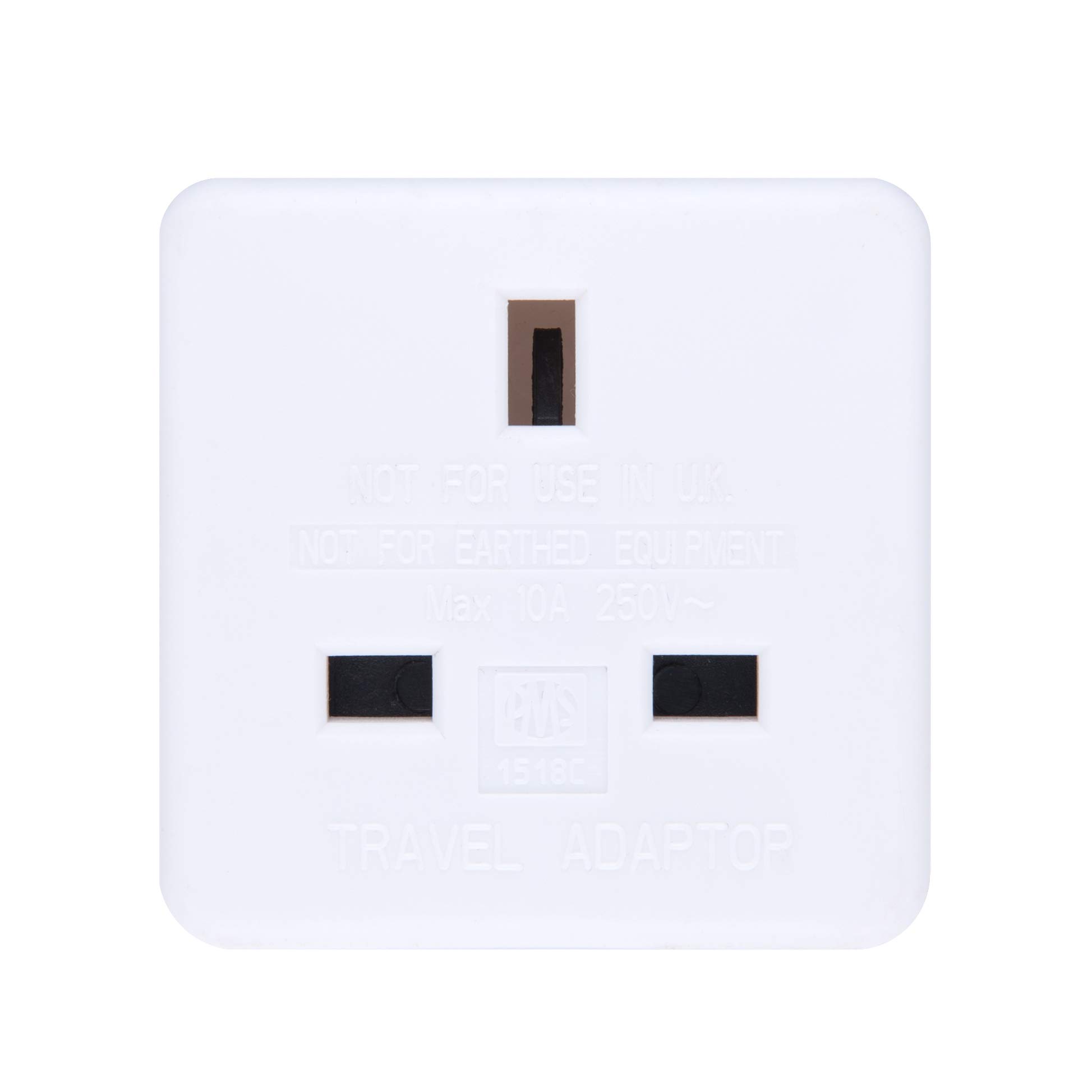 UK to US Adapter England American Socket 3 Pin to 13 Amp 2 Pin Plug Type G to Type A B | International Universal USA Travel Adaptor Adopter | for Mobile Phone Tablet Laptop | 1 x White