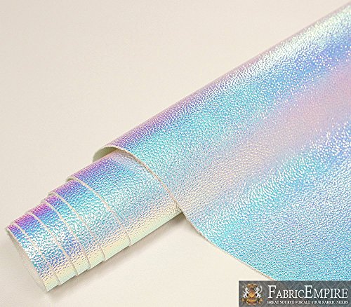 Fabric Empire Vinyl Upholstery Embossed Skin Holographic Glossy Fabric Light Blue 54" Wide Sold by The Yard