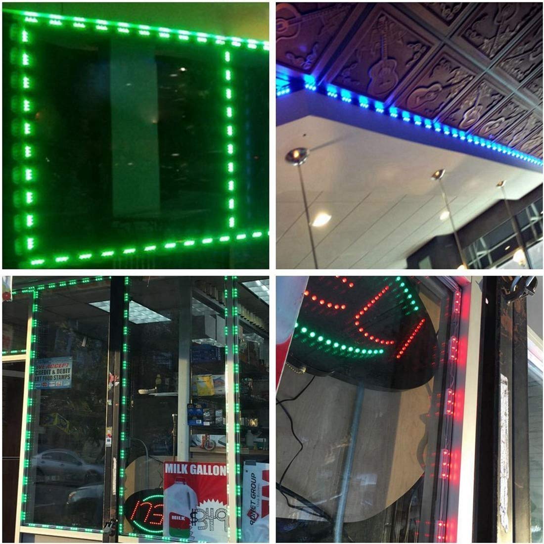20FT Waterproof Colorful 5050 3 LED Light Module 12V RGB 120 LEDs With Remote Controller Power Plug for Outdoor Led StoreFront Signage Lighting