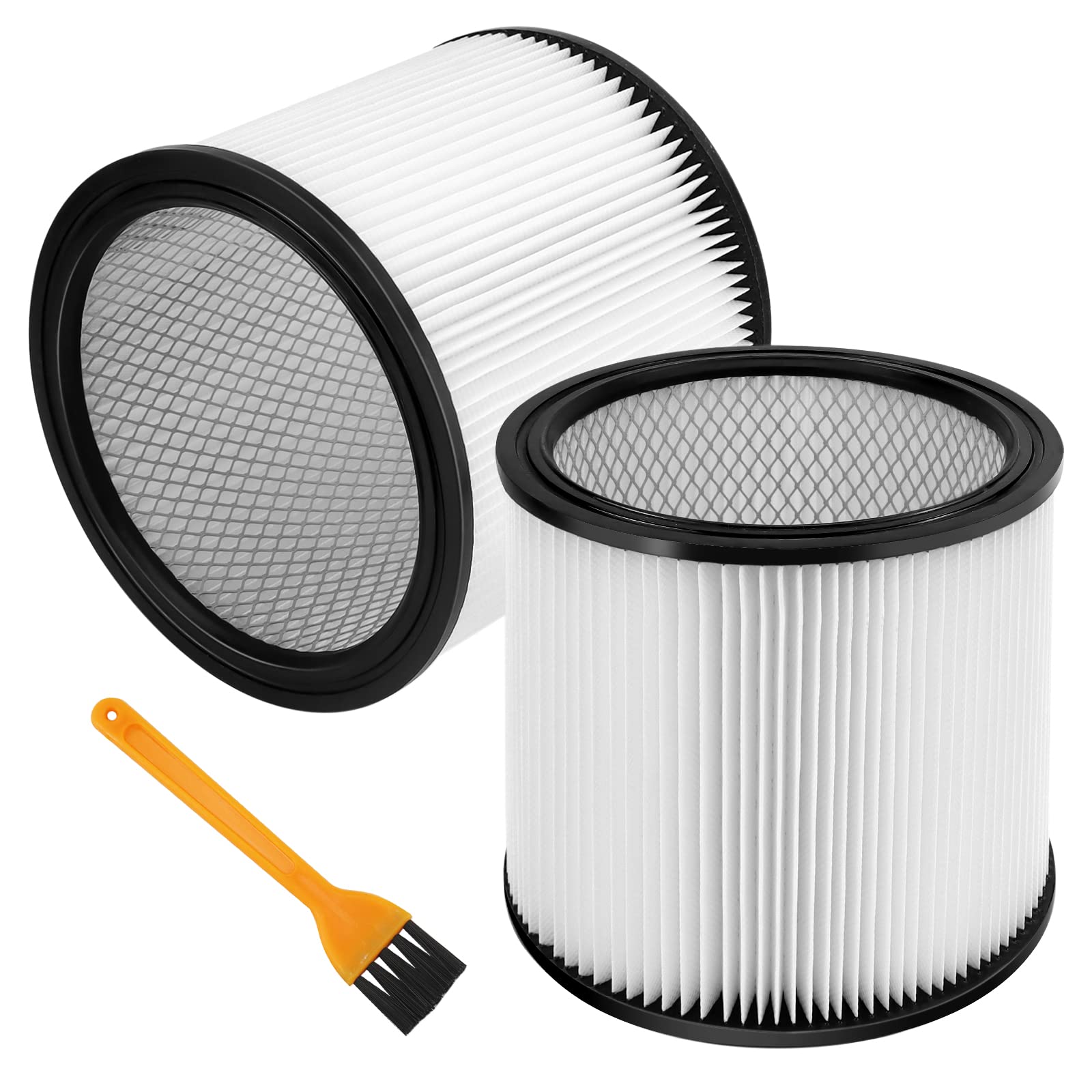 2Pack Replacement Cartridge Filters for Shop Vac 90304 90350 90333 Filter by Techecook - 90350 90304 Shop Vac Filter fits Most Wet/Dry Vacuum 5 Gallon and Above, Reusable and Washable Cartridge Filter