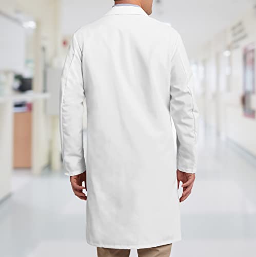 Personalized Embroidered Lab Coat for Men 41 Inch Add Your Name Text Logo Custom Medical Laboratory Coat White