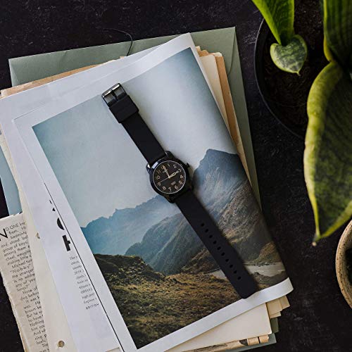 BARTON WATCH BANDS 20mm Black Soft Silicone Quick Release - Black Buckle