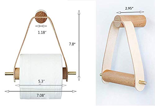 Funerom Wooden Vintage Design Toilet Paper Roll Holder - Wall Mounted Toilet Tissue HolderĀ - with Screws