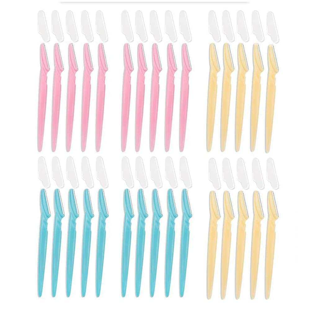 30Pcs Eyebrow Razor and Face Razor for Women, Shaper Shavers Trimmers for Women and Men Face Hair Removers Multipurpose Exfoliating