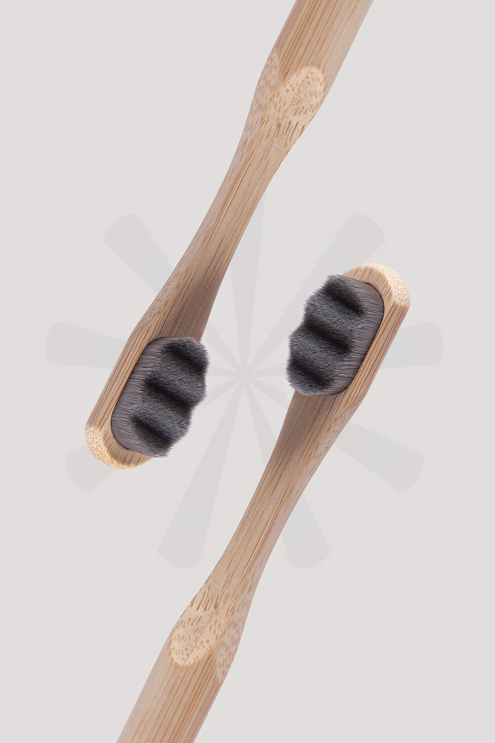 zahn Ultra Soft Bamboo Toothbrush for Sensitive Gums, BPA Free Micro Fine Nano Bristles Bamboo Tooth Brush (Black)