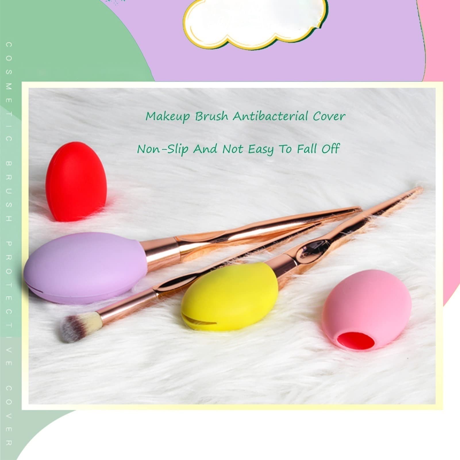 3 Pack Makeup Brush Holder Size 3 Silicone Makeup Brush Travel Makeup Brush Cover Reusable Makeup Brush Protector Protective Brush Makeup Organizer (3 pink)