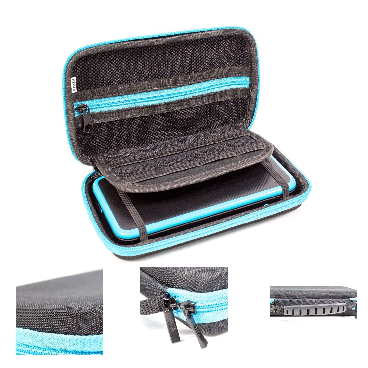 2DSXL Accessories, Orzly Ultimate Starter Pack for New Nintendo 2DS XL (Bundle includes: Car Charger / USB Charging Cable / Console Case / Cartridge Cases & more... (See full description for details)