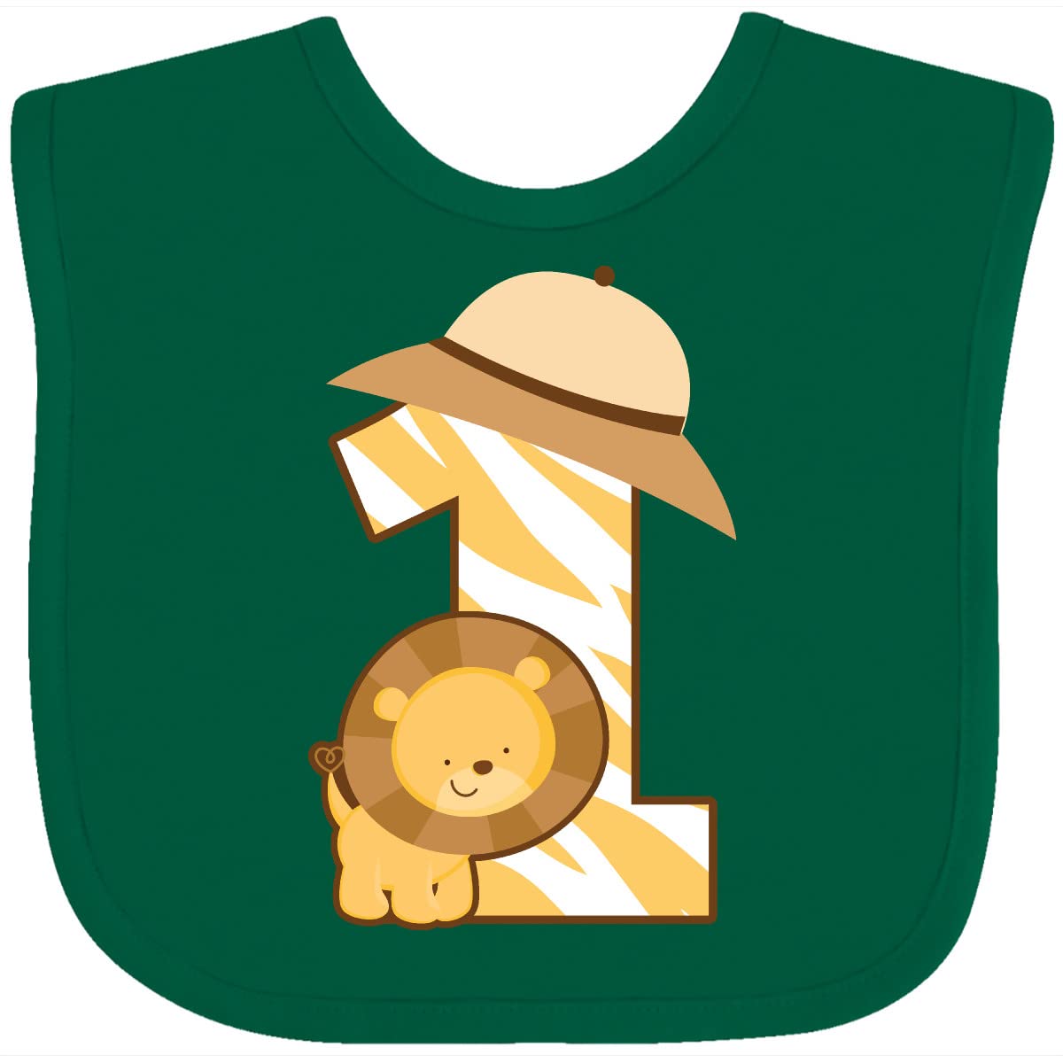 inktastic Safari 1st Birthday Jungle Animal 1 Year Old Baby Bib Green 1b52d