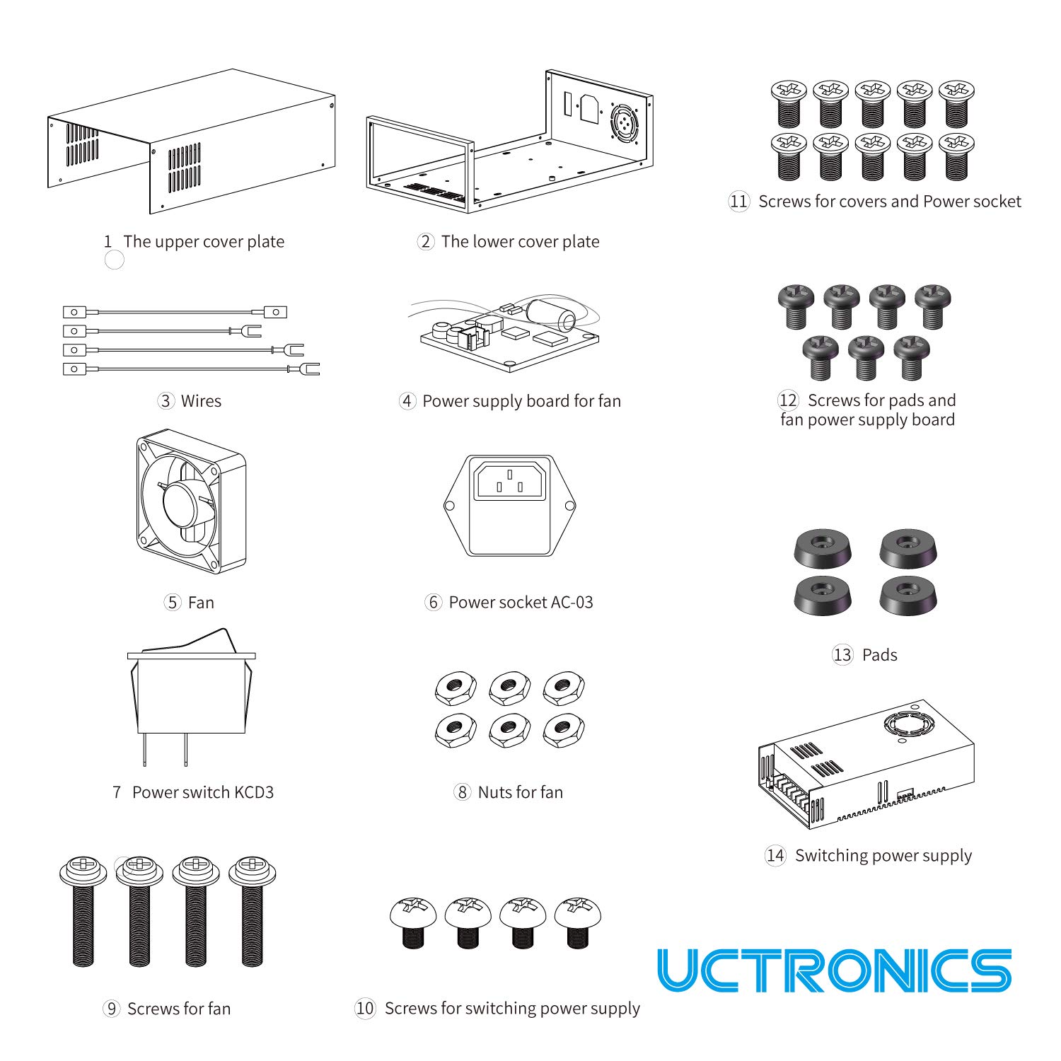 UCTRONICS 400W AC to DC Power Source and Case, Switching Power Supply Constant Voltage Stabilized Regulator and CNC Housing Bundle for Riden RD6006/RD6006W