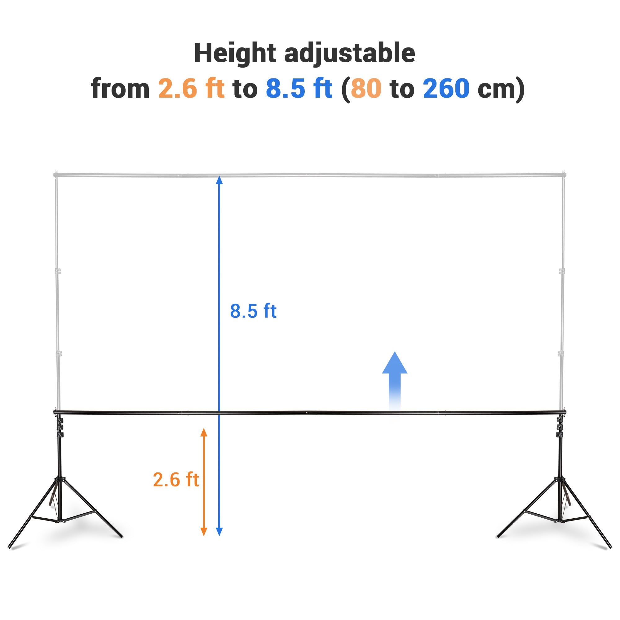 AW 8.5x10ft Backdrop Stand Support System with 4X Clamps 2X Clips 2X Sand Bags 1x Carry Bag for Parties Events Photography