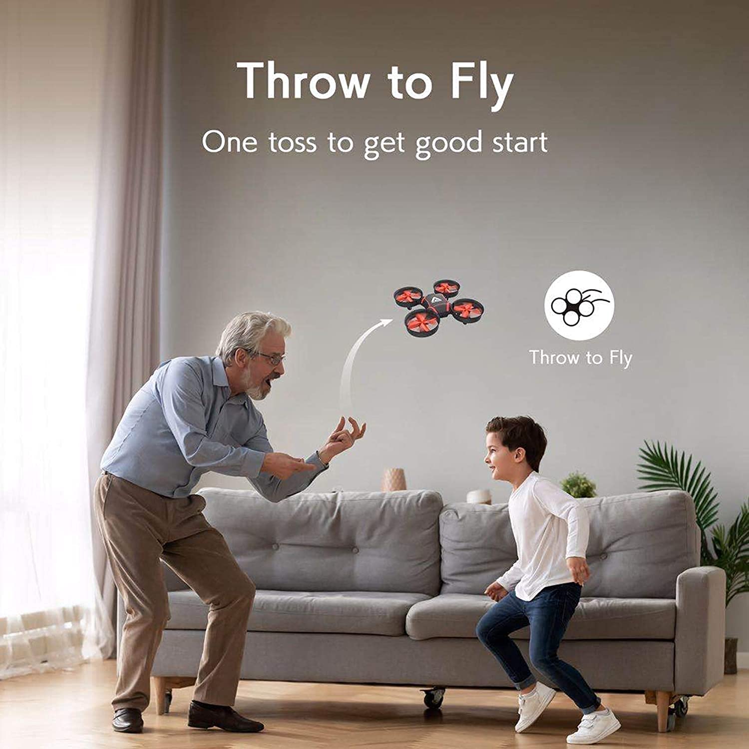 ATTOP Mini Drone for Kids and Beginners-Easy Remote Control Drone, One Key Take Off, Auto-Pairing, Altitude Hold, Throw to Fly Kids Drone, Speed Adjustable Setting w/3 Batteries Kids Christmas Gift