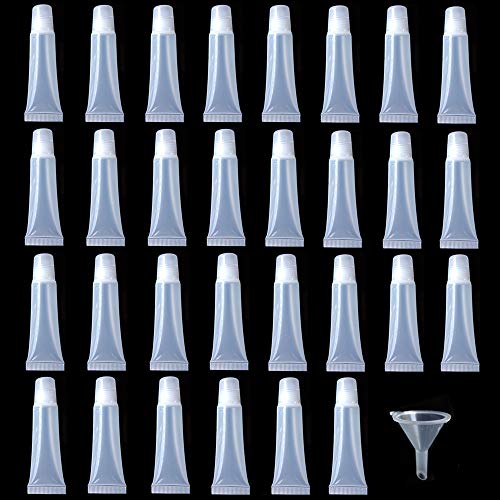 30 Pcs 8ml Clear Empty Tubes Refillable Containers for DIY Lip Gloss Balm & Travel Toiletries