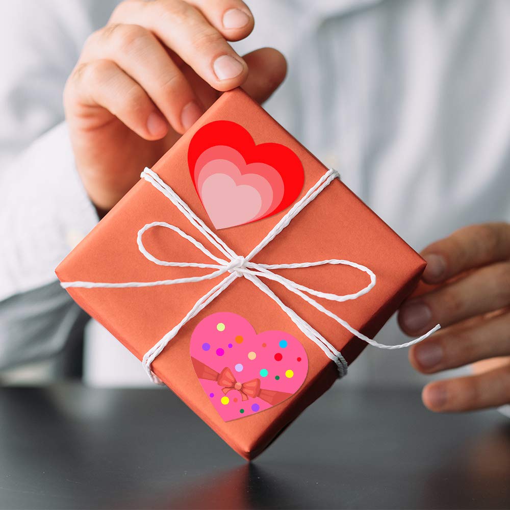 KMUYSL 512 PCS Valentine's Day Heart Stickers Labels Sheets | Valentines Day Decorations | Party Favors Gifts Decorations Supplies | Party Decorative Stickers