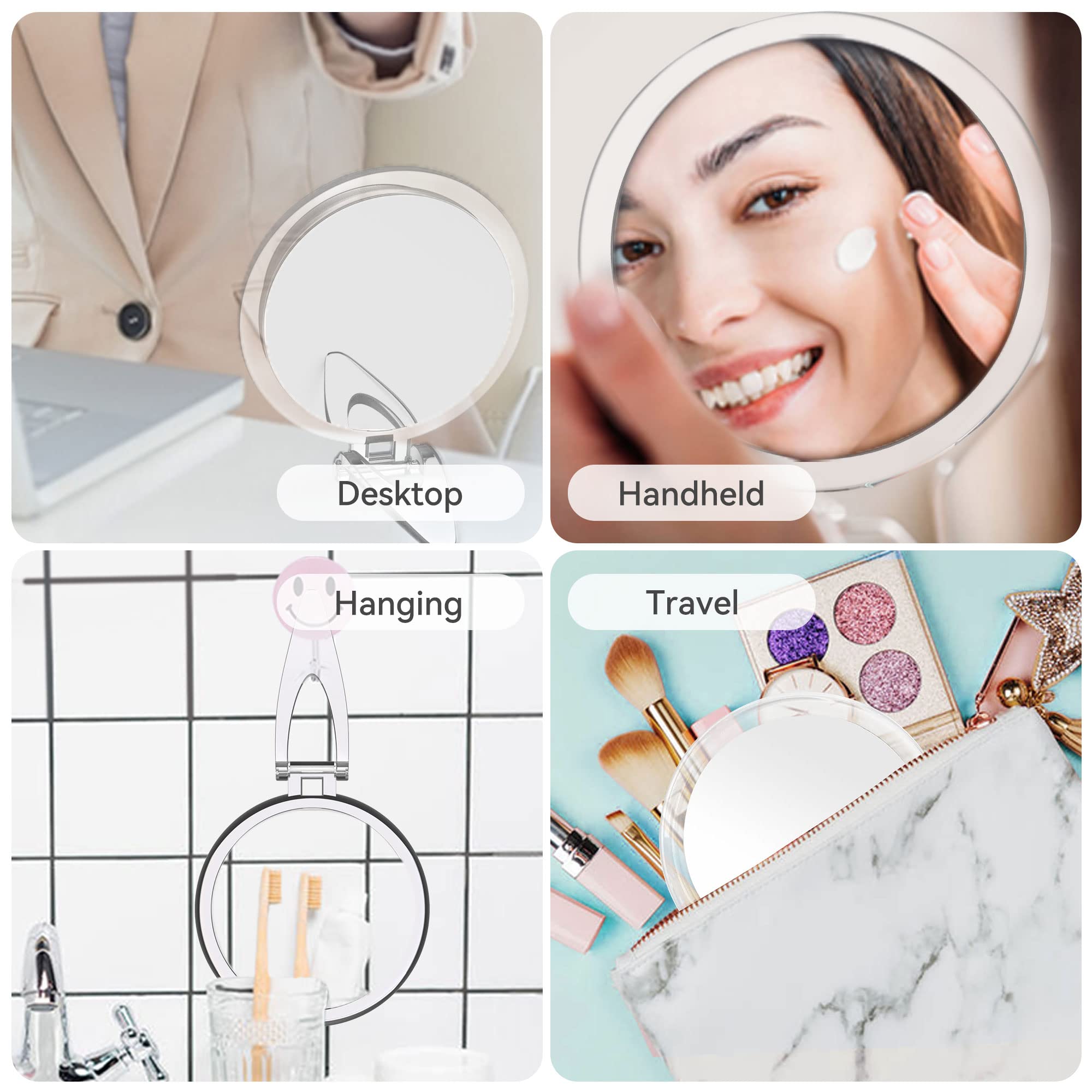30X Magnifying Mirror, 30X/1X Two Sided Hand Mirror,Travel Mirror for Precise Makeup Applications,Tweezing, and Blackhead/Blemish Removal,6 Inch