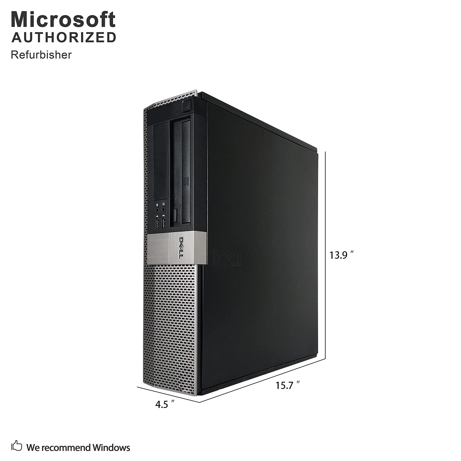 Dell Optiplex 980 Desktop PC Package, Intel Core i5 3.2 GHz, 4 GB-RAM, 250 GB HDD, Keyboard/Mouse, 17in LCD Monitor (Brands Vary), DVD, Windows 10 (Renewed)