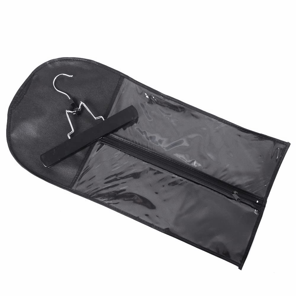 YANTAISIYU Hair Extensions Storage Bag with Hair Extensions Hanger Portable Wig Storage Bag Dust-proof Hair Extensions Bag (Black)