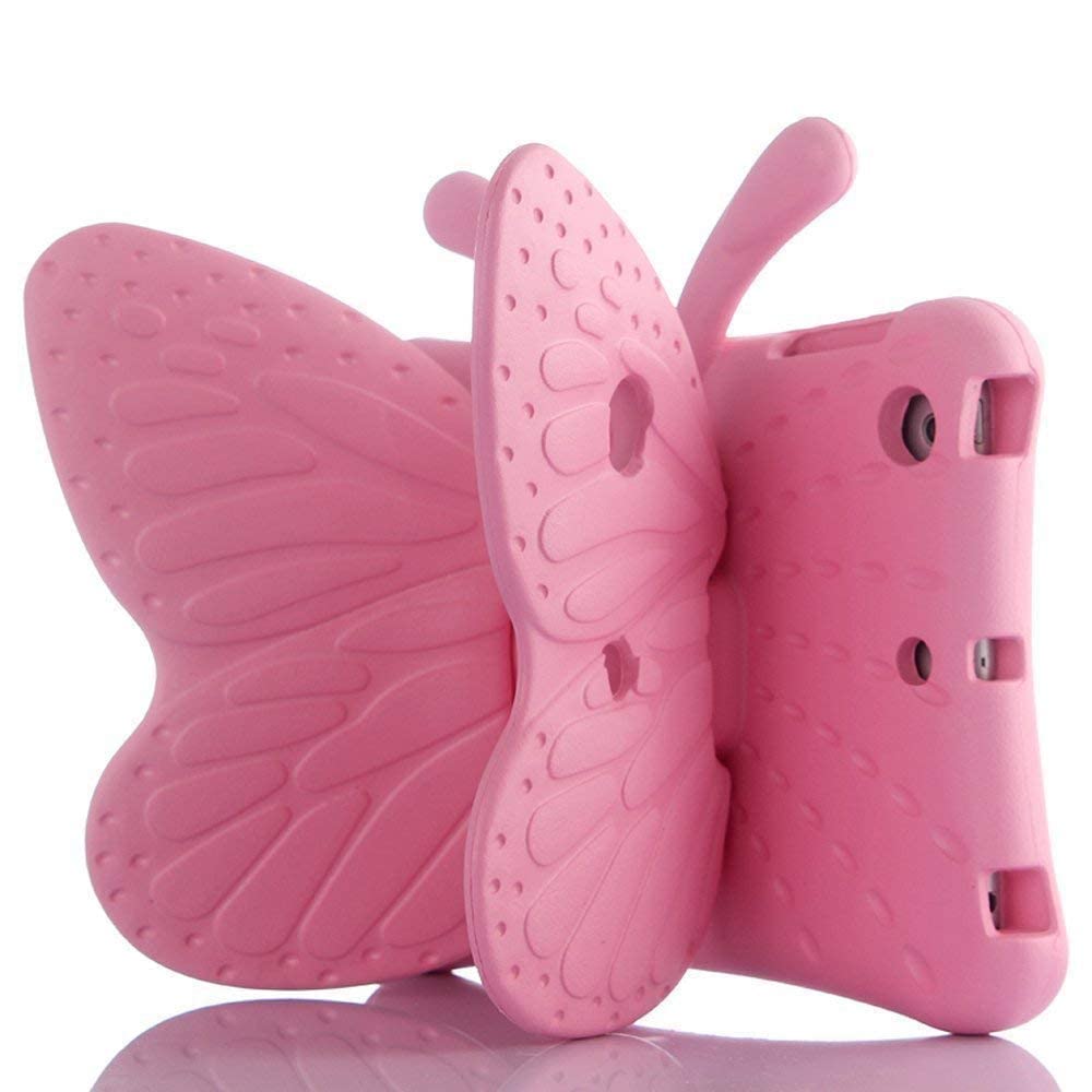 Feitenn iPad 8th Generation Case for Kids 10.2 inch 2020/2019, Shockproof Kickstand Butterfly Cover Non-Toxic EVA Foam Wings Kid-Proof Rugged Bumper Boy Girl Gift for iPad 7th 8th Gen 10.2'' - Pink
