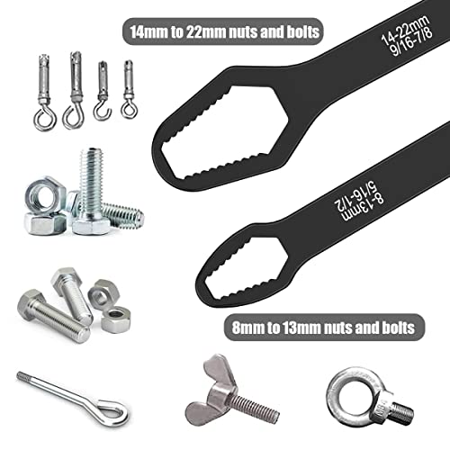 4 PCS Universal Torx Wrench Double-Head Self-Tightening Wrench, 3mm-22mm Adjustable Glasses Wrench, Multi-purpose Multi-function Wrench for Outdoor Riding Home Car Repair Tools