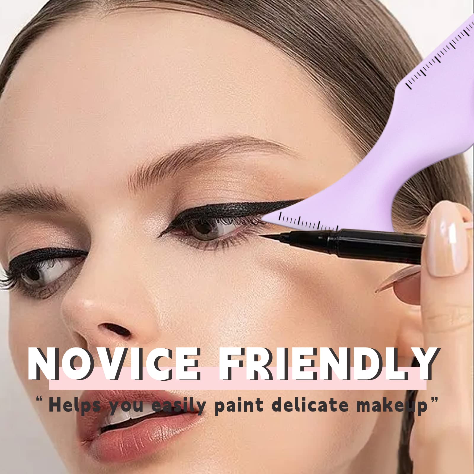 2PCS 5 in1 Eyeliner Stencils Silicone Winged Tip Eyeliner Aid Eyebrow Pencil Stencils Multi-Purpose Eye Makeup Tool for Winged Eyeliner, Defined Eyebrow, Eyelash, Face Contour and Lip Line