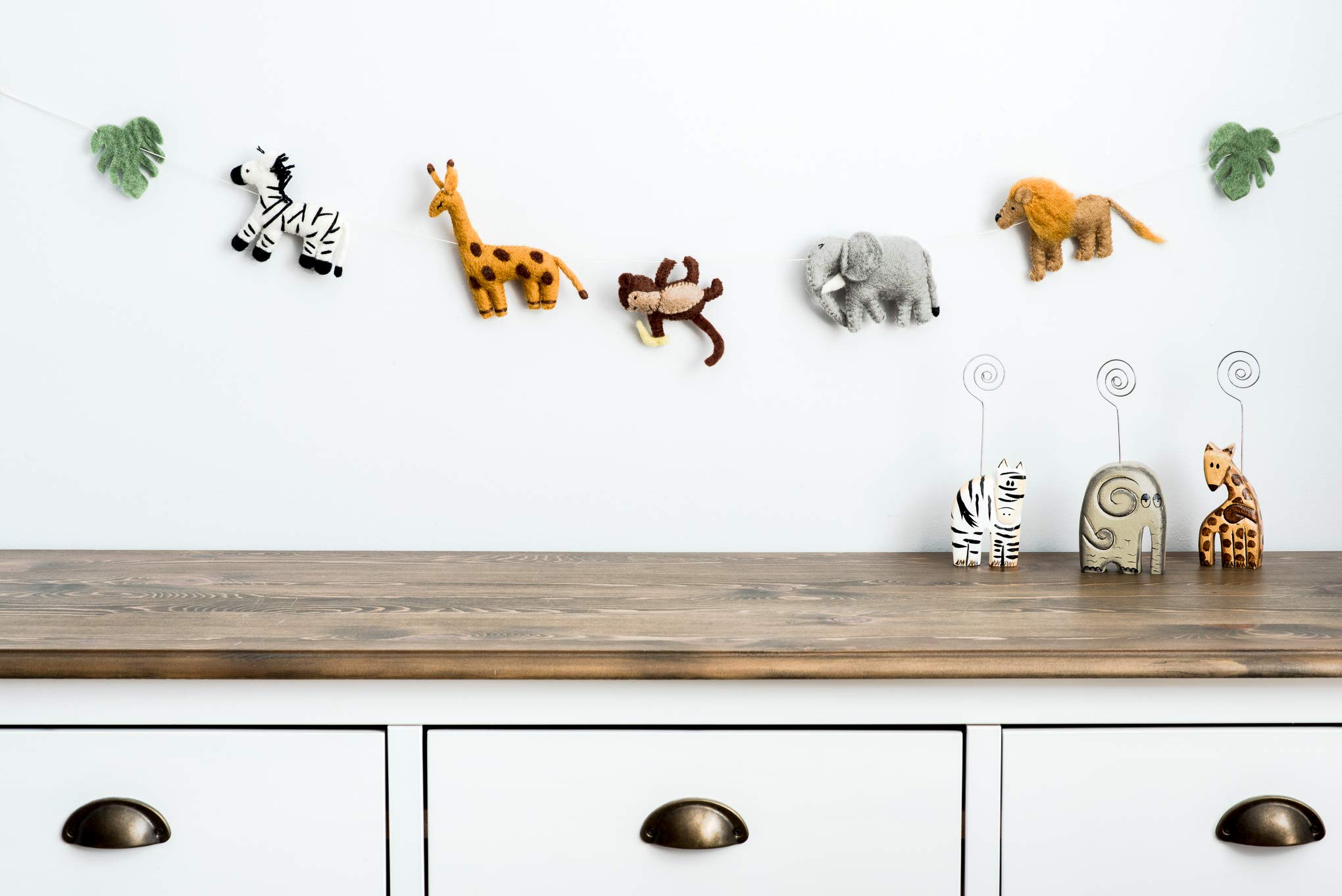 Jungle Safari Banner Nursery Decor Wild Animals Handmade Felt Garland