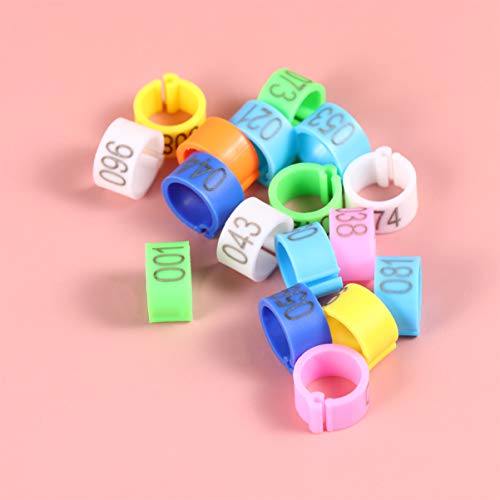POPETPOP 100PCS Pigeons Foot Rings - Birds Foot Rings Durable Lightweight Birds Opening Foot Rings Number Cuff Rings Identification Rings for Parrot Chicken Pigeons