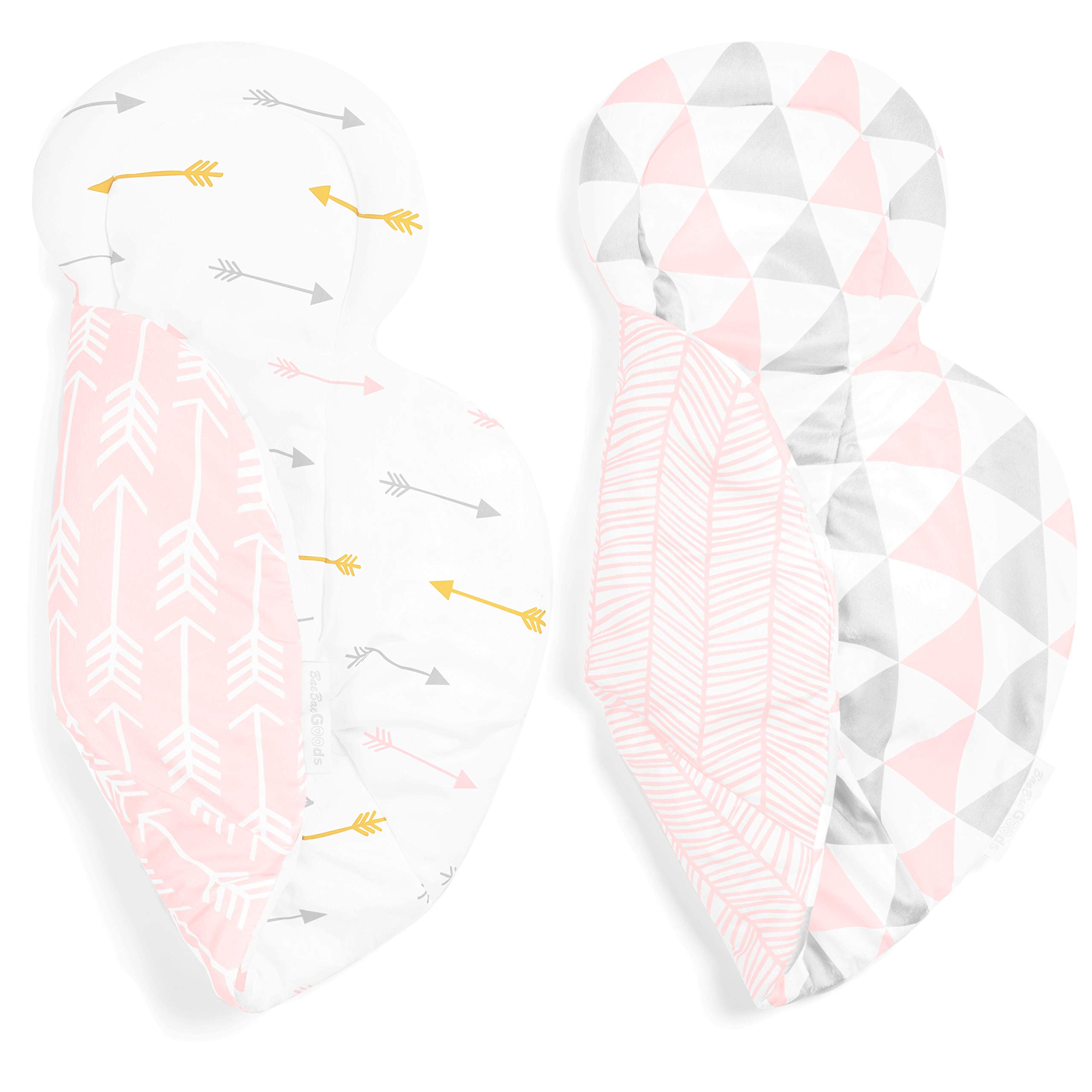 Infant Insert Compatible with 4Moms Mamaroo & Rockaroo – Car Seat Insert 2 Pack – Reversible Infant Car Seat Insert – Soft Plush Minky Car Seat Head Support Insert