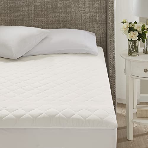 Beautyrest 100% Cotton Heated Mattress Pad - Bed Warmer with 20 Heat Settings Controller, Auto Shut Off Timer, Deep All Around Elastic Pocket, UL Certified, Machine Washable, White King