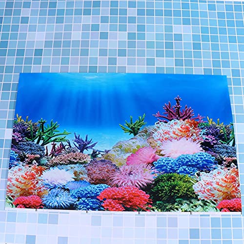 POPETPOP Fish Tank Background - 2 Sided Aquarium Wallpaper Aquarium Background Sticker Tank Decoration - 30x42cm
