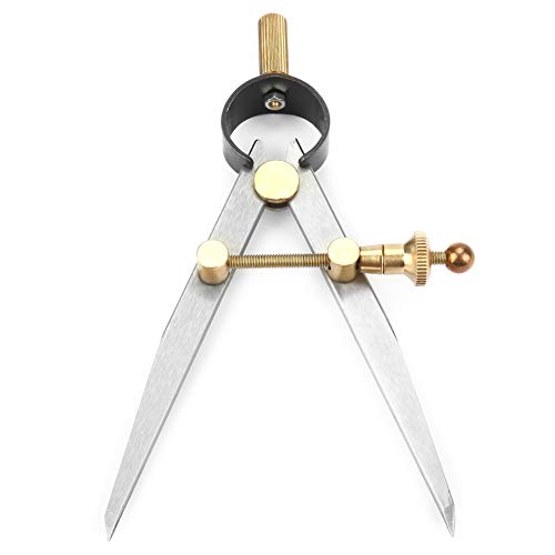 4 Inch Leather Compass,Adjustable Lockable Leather Supply Wing Divider,Flat Leg Spring Caliper Divider for Woodworking, Metalworking Geometry Drawing