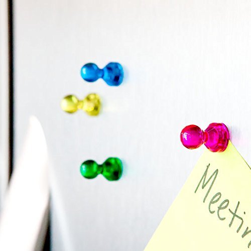 Bullseye Office - Assorted Acrylic Push Pin Magnets - Perfect as Refrigerator Magnets, Whiteboard Magnets, Office Magnets (48, Assorted)