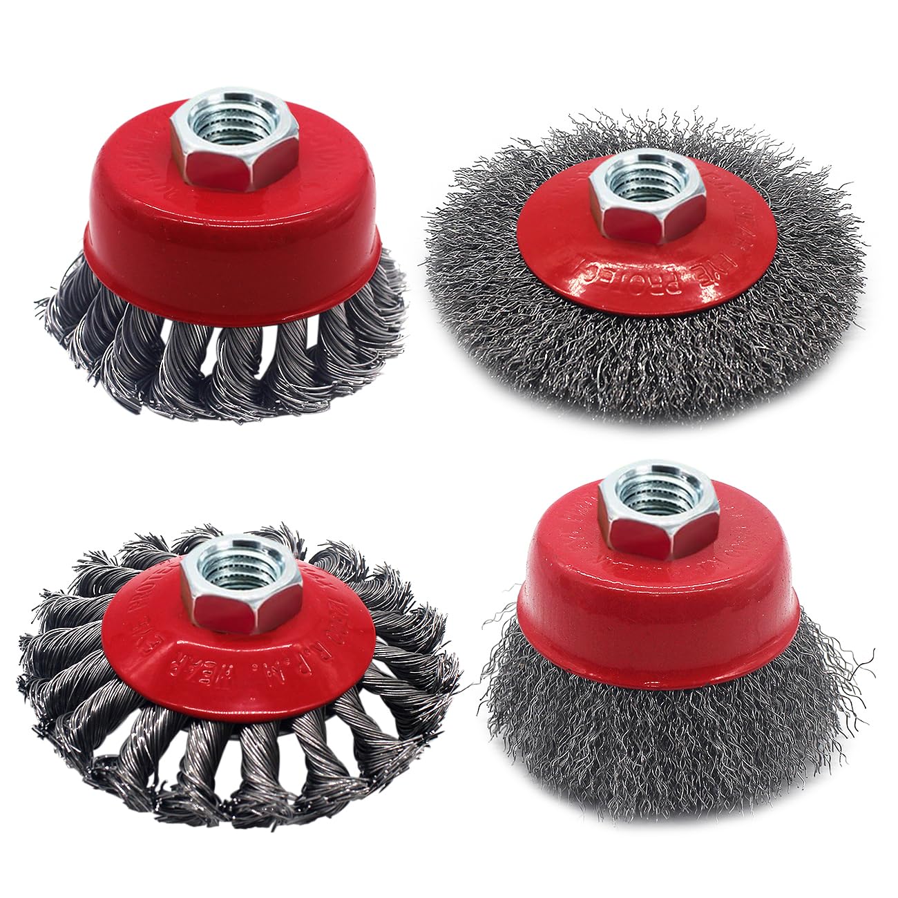 5 Pack Wire Wheel for Angle Grinder, 4 Inch Angle Grinder Wire Wheel with 5/8-11 Thread Arbor, Wire Wheel for 4 1/2 Angle Grinder, Carbon Steel Wire Brush for Cleaning Rust and Polishing