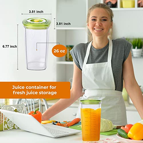Shop LC Food Saver Containers for Vacuum Seal - BPA Free - Preserve Juice & Liquid for Longer, Stackable, Airtight Juice Container (1 pcs + Vacuum Sealer Pump)