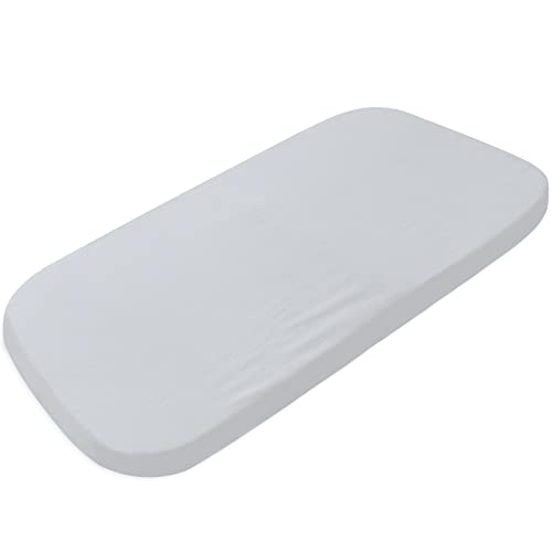 Baby Fitted Bassinet Sheets, 100% Jersey Cotton Bassinet Sheets (Grey+White), 20" x 33"