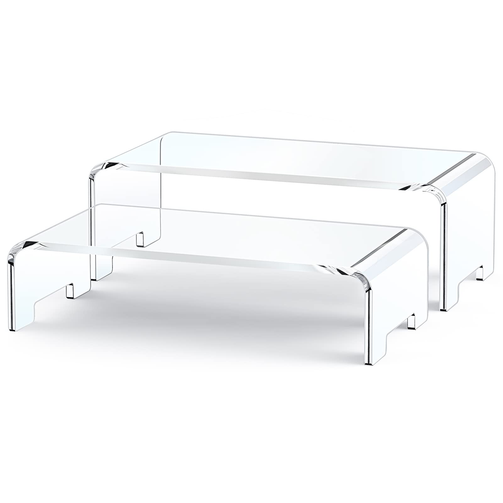 Zimilar 2 Pack Monitor Stand Riser, Acrylic Computer Stand Riser for Computer, Laptop, Printer, Notebook, iMac, Crystal Clear Laptop Stand and Monitor Riser(Large & Small Acrylic)