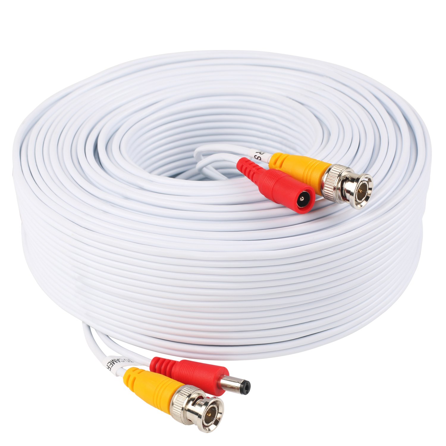 BNC Video Power Cable 100 Feet Pre-Made All-in-One Video Security Camera Cable Wire with Two Connectors for CCTV DVR Surveillance System