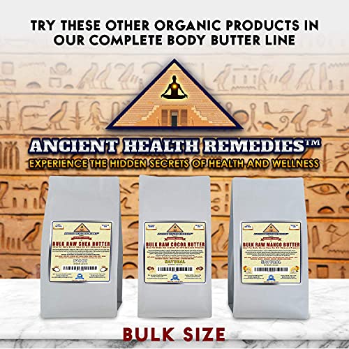 ANCIENT HEALTH REMEDIES Organic Unrefined Raw MANGO BUTTER JAR/BLOCKS Bulk, Light Mango Aroma, Non-Greasy Base for Beauty, Skin Moisturizing, DIY Base for Body Butter & Hand Creams (2 LB)