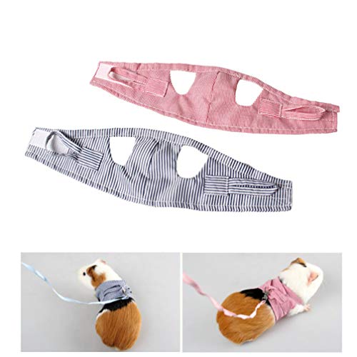 POPETPOP Ferret Harness - Small Animals Outdoor Walking Vest Harness with Lead Leash Set Rabbit Hedgehog Ferret Guinea Pigs Piggies Squirrel Kitten Puppy Comfort Clothes - Blue Small