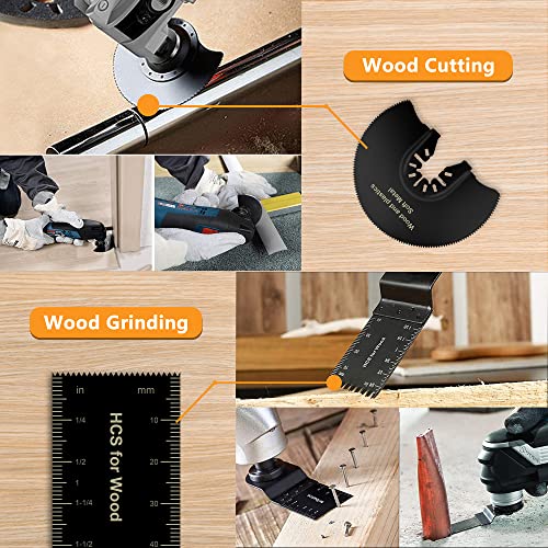 50 Pack Oscillating Saw Blades, Universal Quick Release Multi Tool Blades Kits, Sanding Set, Multitool Blades Fit for Black & Decker Porter Cable Dewalt Chicago Rockwell Makita Craftsman