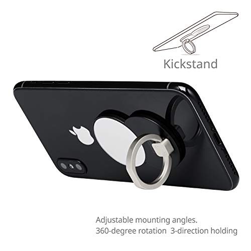 Bunker Ring Mirror - Universal Cell Phone Stand and Finger Ring Holder (Champagne Gold + Hook)