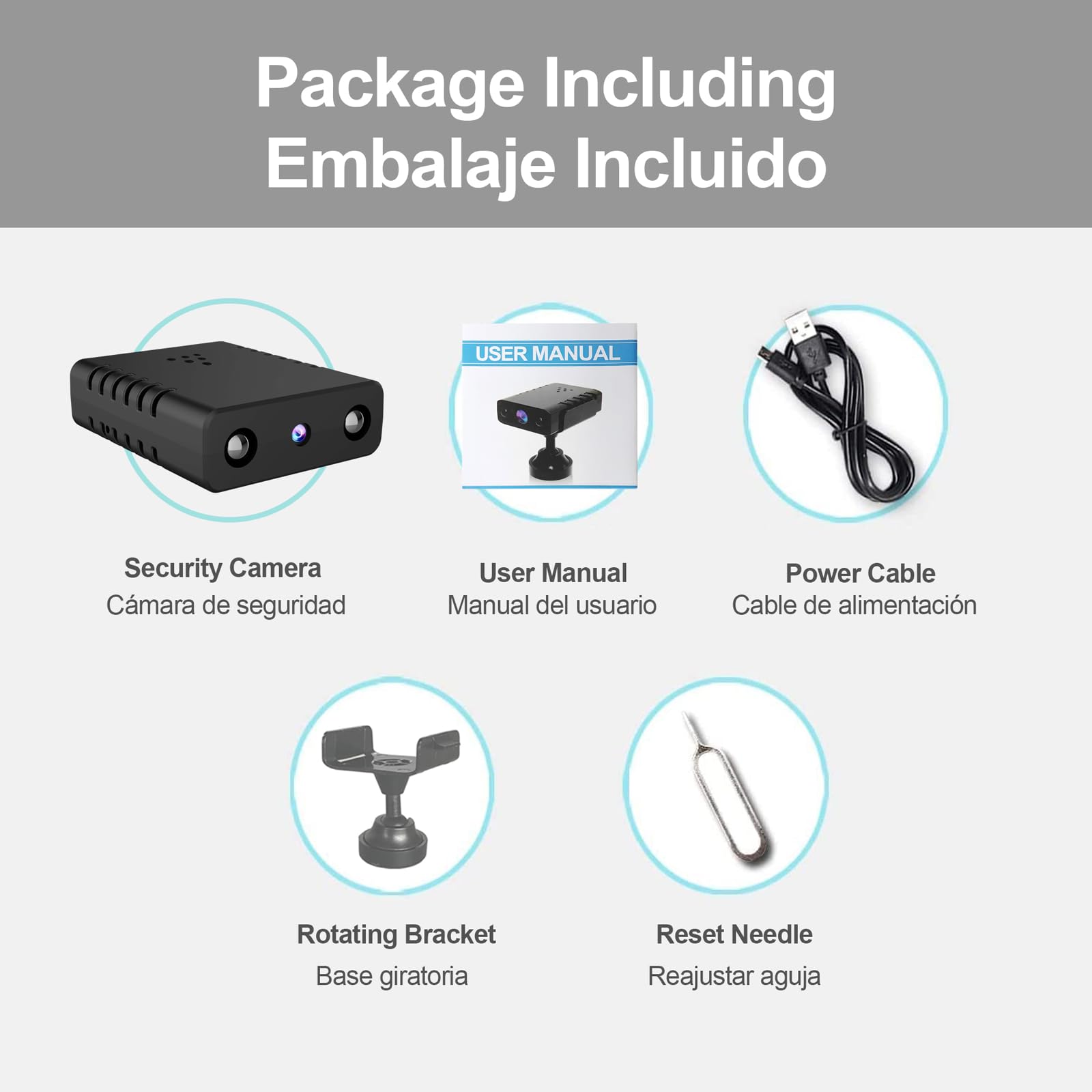 Rettru Spy Camera Hidden Camera WiFi Small Camera Mini Camera Spy Wireless Mini Spy Camera Nanny Cam Hidden Video Cam Secret Samera Spy Surveillance Camera Full HD