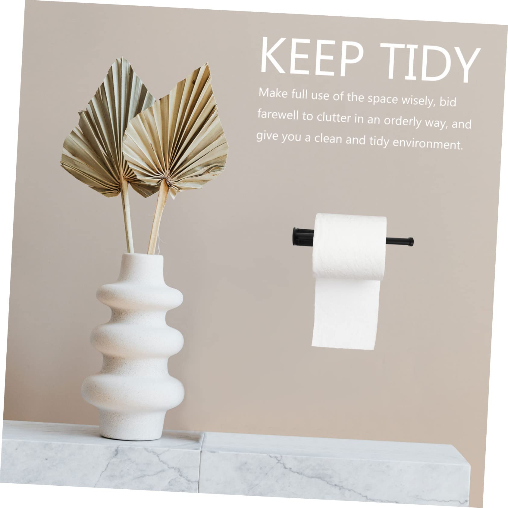 Towel Roll Holder Bath Towel Rack Kitchen Towel Bar Toilet Tissue Rack Towel Racks for Bathroom Wall-Mounted Storage Rack Paper Towel Organizer Towel Hanger Wall Shelf Dispenser