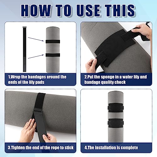8pcs Water Mat Straps with Pad Protectors Set, Foam Flotation Pad Strap Water Mat Storage Straps Floating Mat Replacement Straps Lily Pads for Lake for Most Water Mats