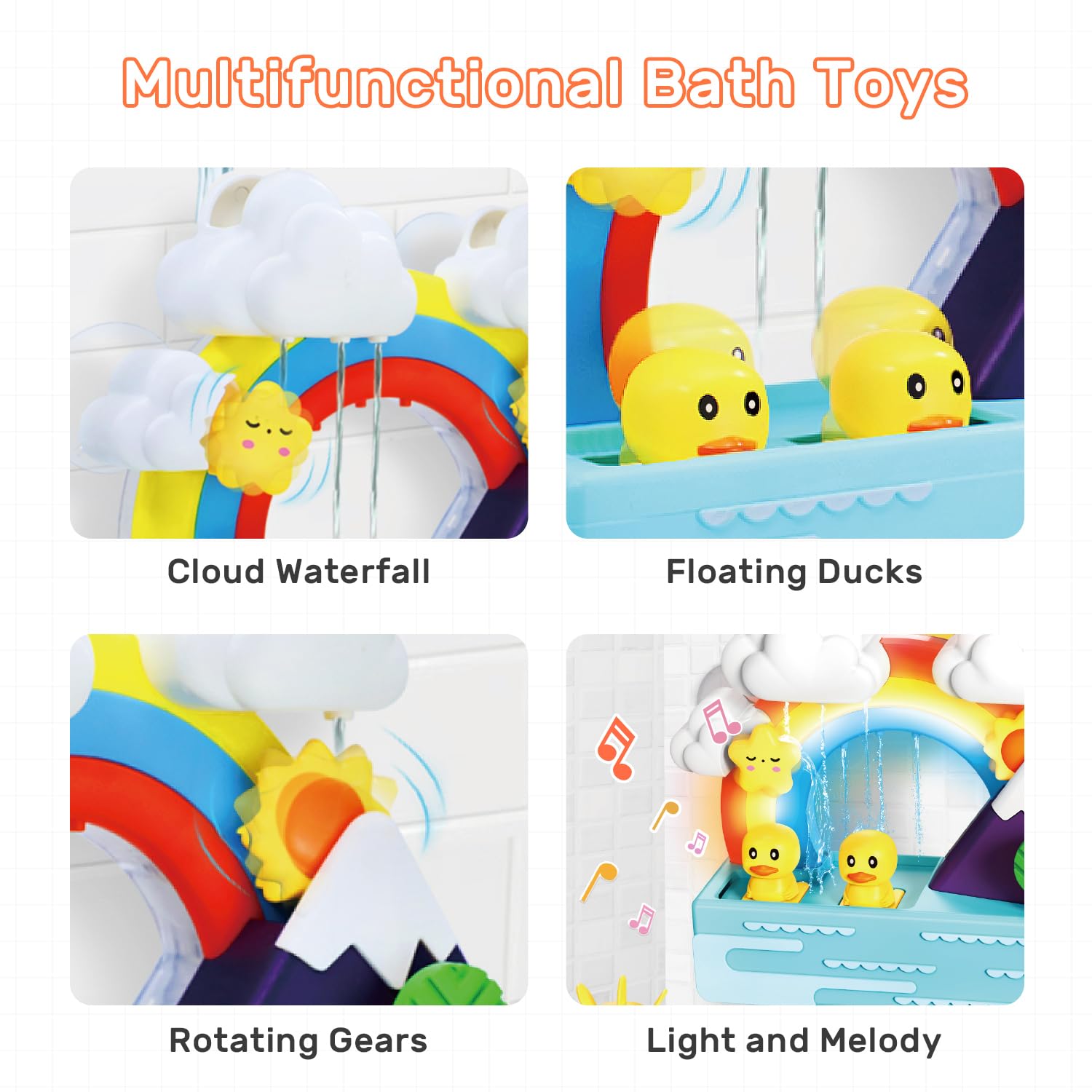 Bath Duck Toy with Light and Music, Toddlers Bathtub Toy, Baby Shower Toy