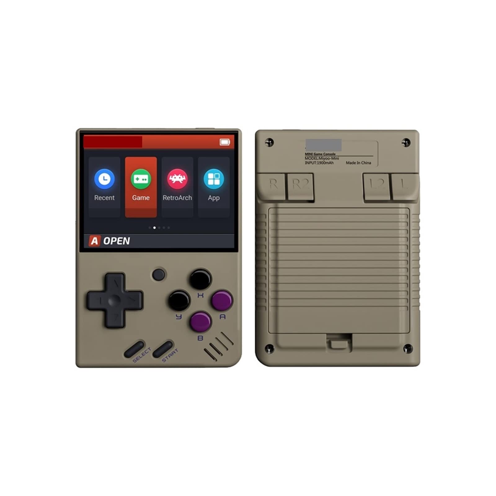2.8Inch V2 Portable Retro Handheld Game Console (Color : Miyoo v2 Gray 32G)