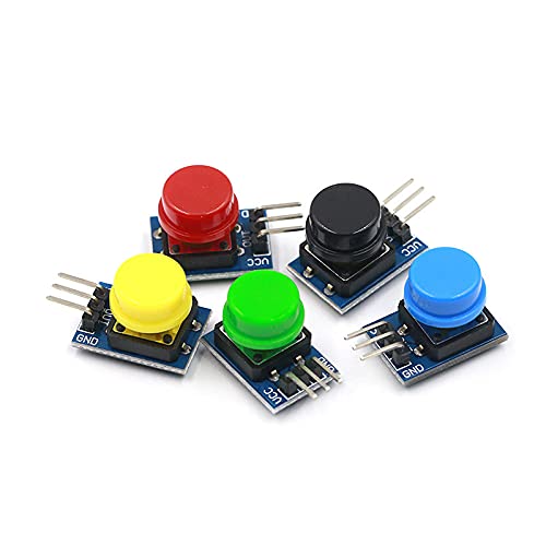 5pcs 12X12MM Big Key Module Big Button Module Light Touch Switch Module with hat High Level Output for arduino or Raspberry pi 3