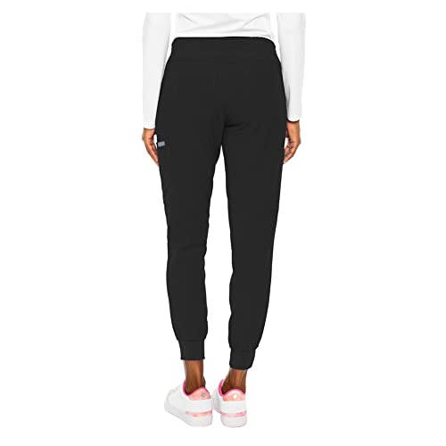 Med Couture Women's Energy Collection Seamed Jogger Scrub Pant, Black, Medium