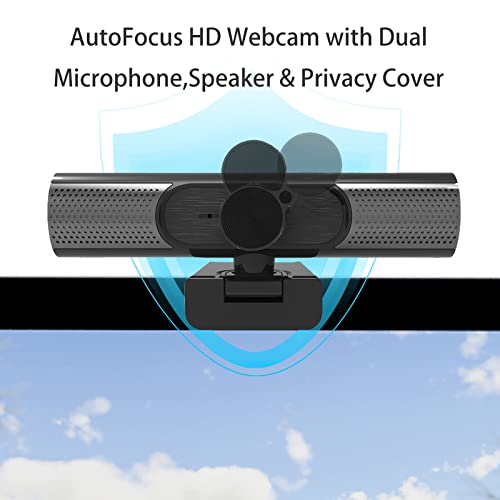 2K Webcam,Live Streaming Autofocus Dual Microphone Web Cam with Privacy Cover,110 Degree View Angle Web Camera for Video Calling, Recording, Conferencing, Gaming
